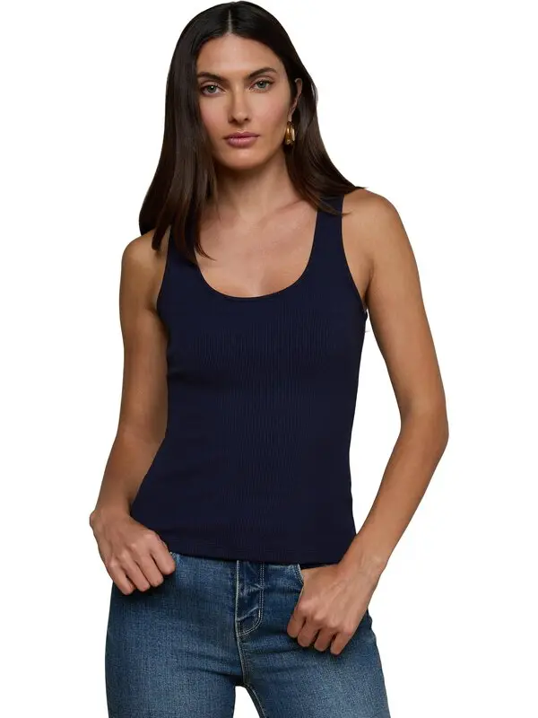 L'Agence Adira Scoopneck Tank Top - Midnight