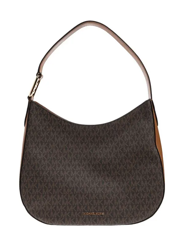 Michael Kors Monogram Hobo Shoulder Bag - Brown