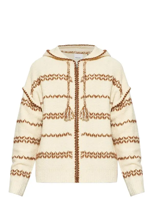 MARANT Striped Knit Cardigan - Cream