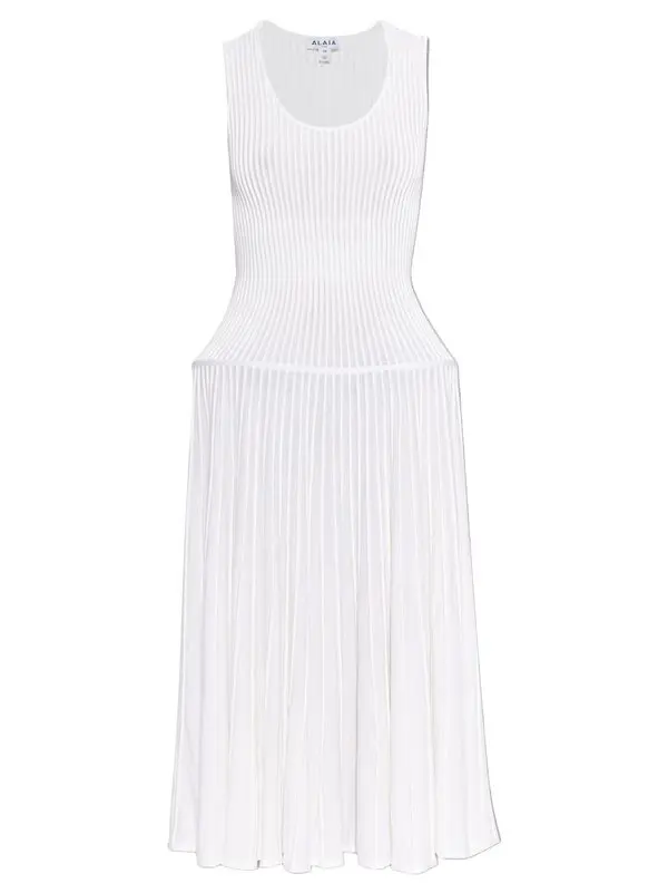 Alaïa Dress With Decorative Waist Shaping - White