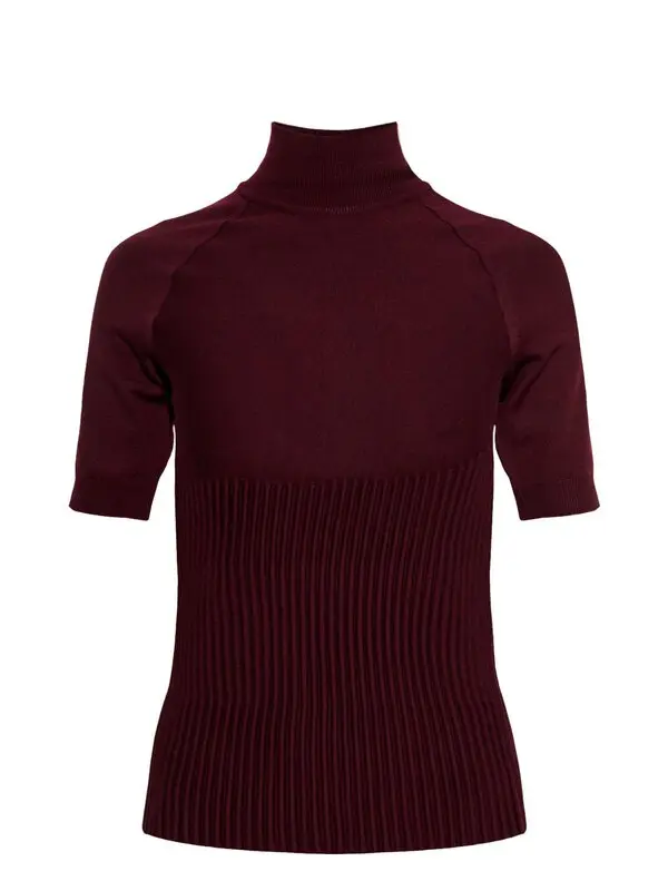 Alaïa Turtleneck Top - Burgundy