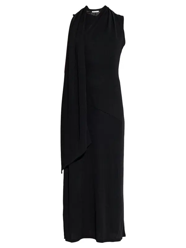 Ami Ankle-length Dress With Pleat - Black