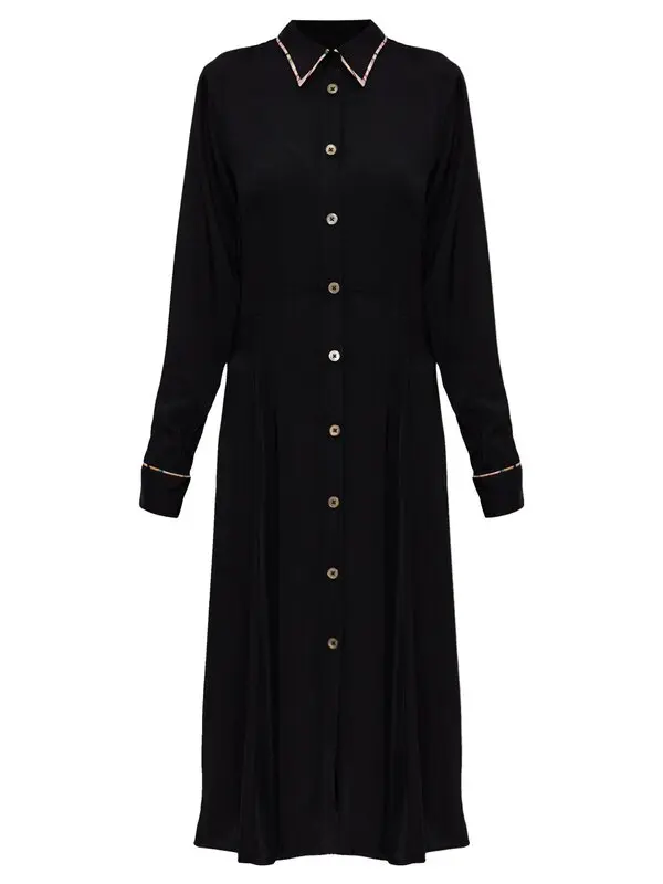 Paul Smith Long-sleeved Midi Dress - Black