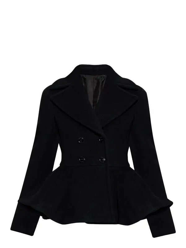 Alaïa Short Coat With Peplum - Black