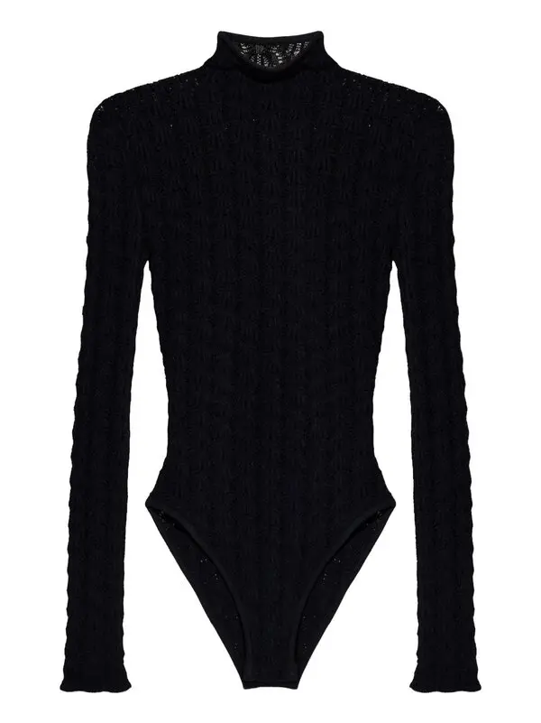 Alaïa Turtleneck Fitted Bodysuit - Black