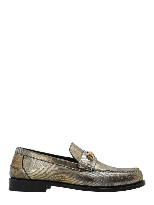 Versace Leather Loafers - Gold