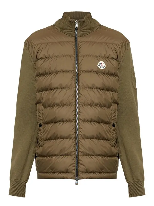 Moncler Quilted Front Cardigan - Green