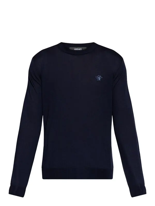 Versace Crew Neck Sweater - Navy Blue