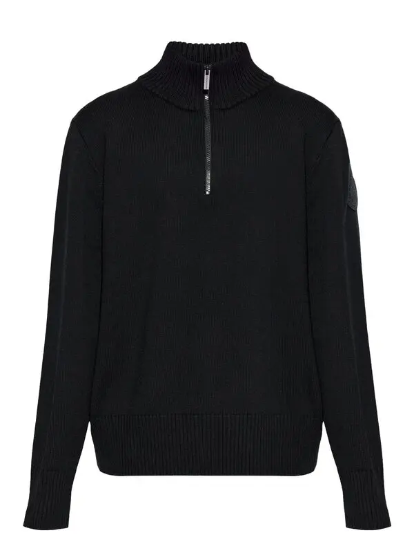 Canada Goose Half-zip Stand Collar Sweater - Black