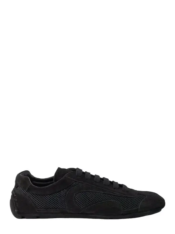 Prada Re-edition 2005 Suede And Mesh Sneakers - Black