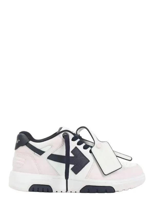 Off-White Out Of Office Arrow-logo Leather Sneakers - Pink