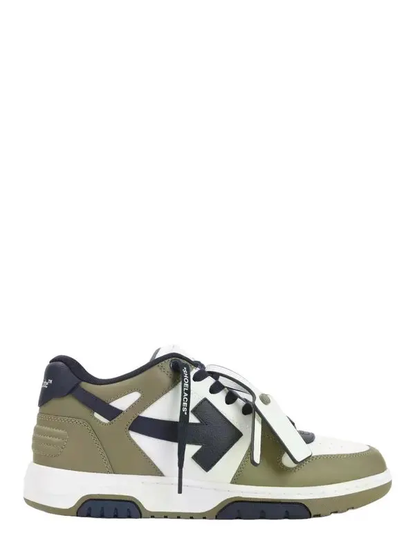 Off-White Out Of Office Arrow-logo Leather Sneakers - Green