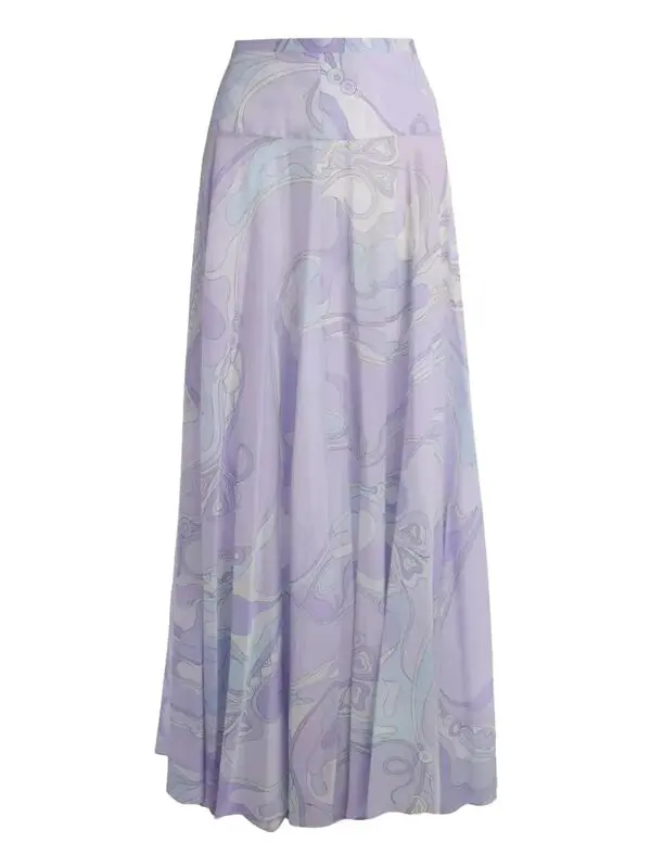 Emilio Pucci Abstract Maxi Skirt - Purple