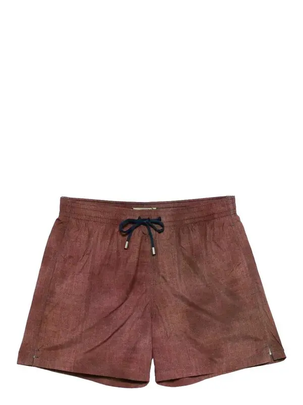 Canali Drawstring Swim Shorts - Brown