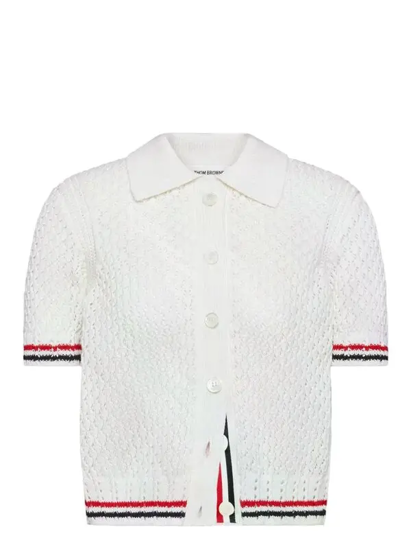 Thom Browne Pointed Short-sleeve Cardigan - White