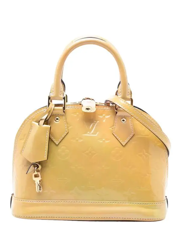 LOUIS VUITTON 2015 Monogram Vernis Alma Bb Satchel - Yellow