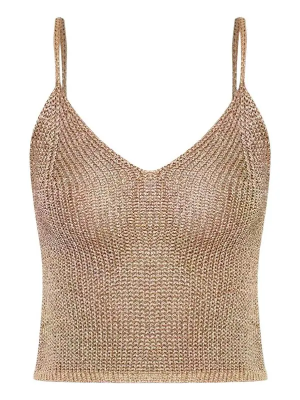 PARAMIDONNA V-neck Knitted Top - Neutrals