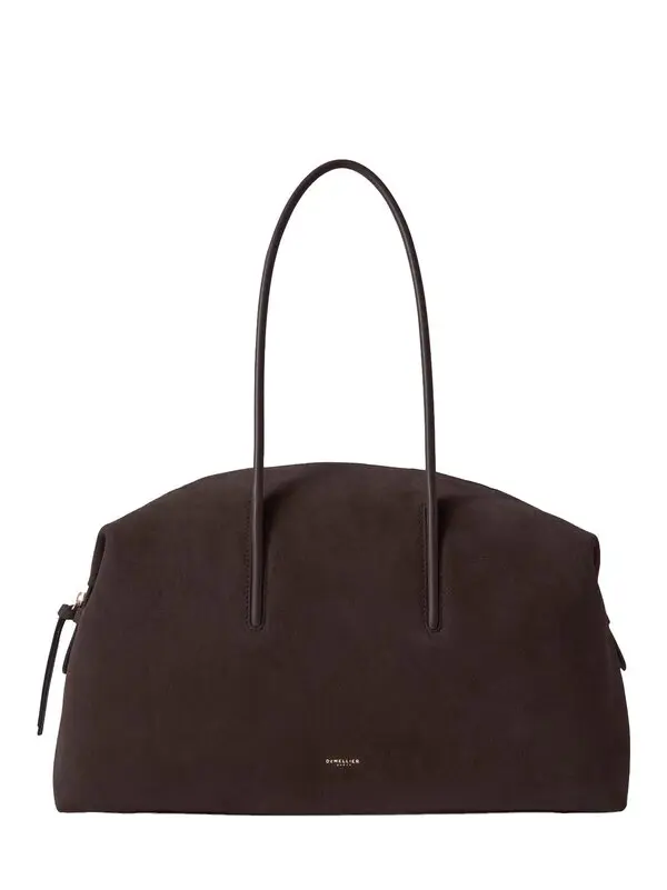DEMELLIER The Stockholm Large Leather-trimmed Suede Tote - Brown