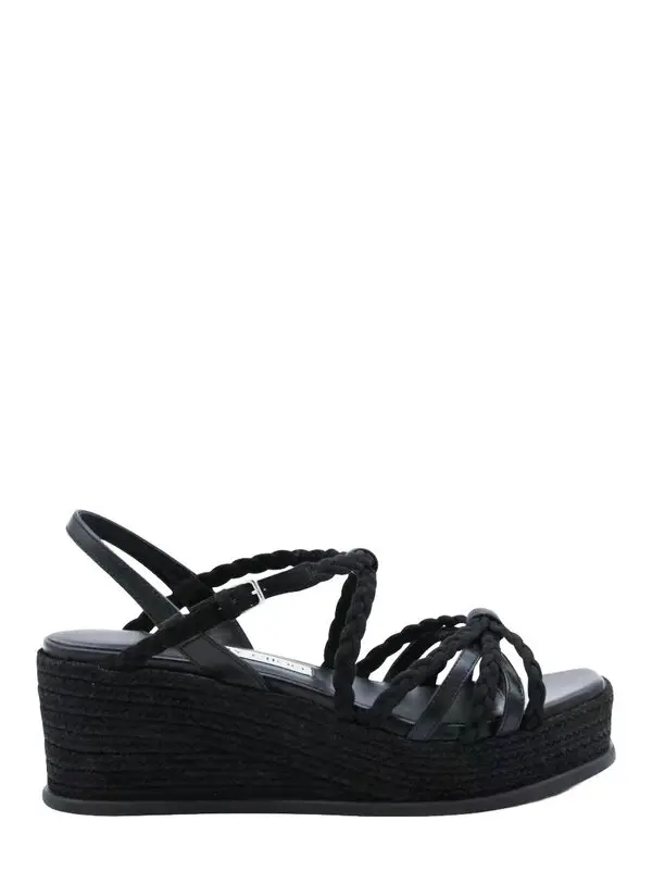 JIMMY CHOO Nyra Braided Platform Espadrilles - Black