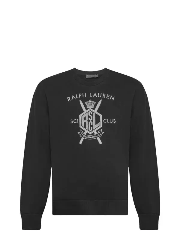 Ralph Lauren Purple Label Logo Print Sweatshirt - Black