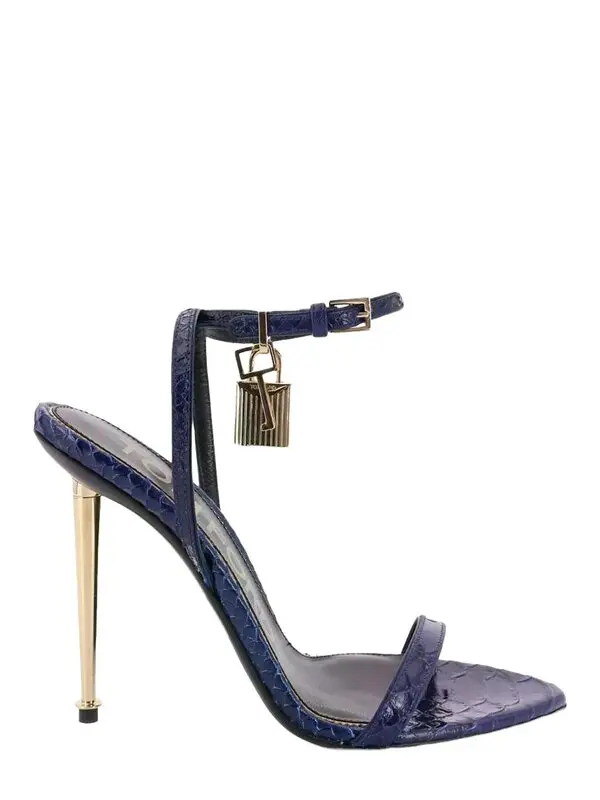 TOM FORD Leather Heeled Sandals - Blue