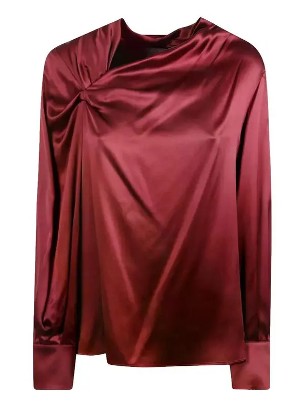 Max Mara Knotted Long-sleeve Blouse - Red