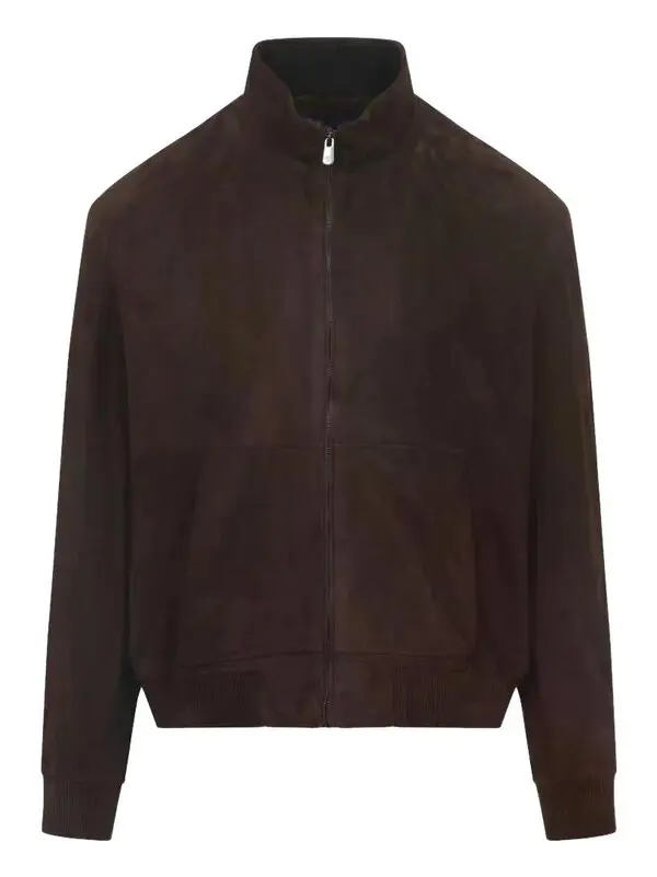 Ralph Lauren Purple Label Zip Lambskin Jacket - Brown