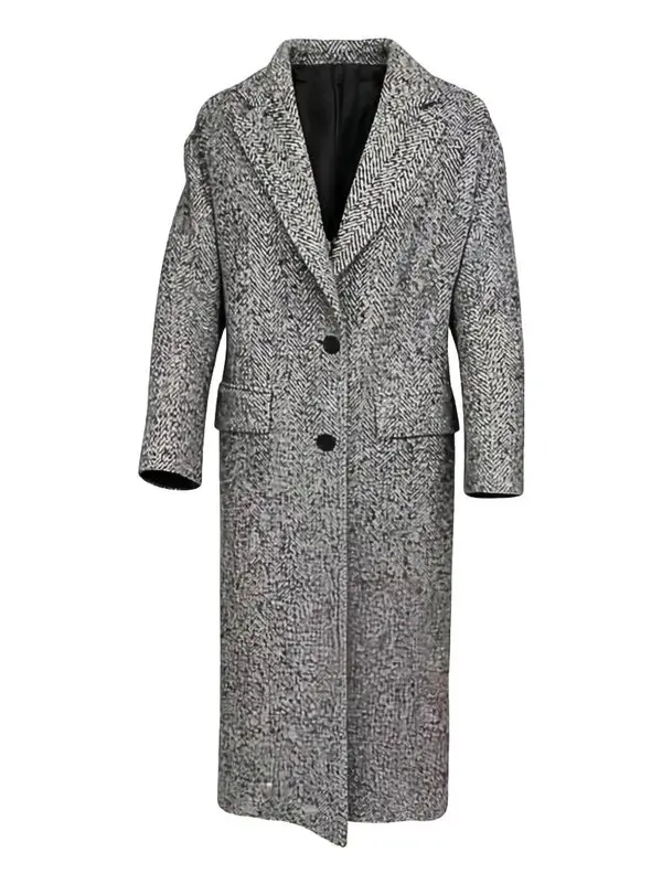 Tagliatore Carine Herringbone Button Coat - Grey