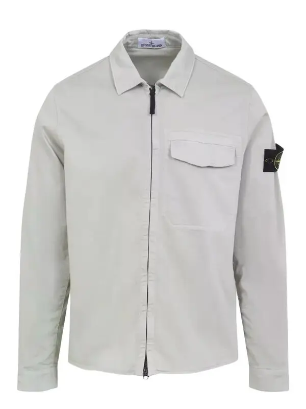Stone Island Zip Pocket Cotton Shirt - Neutrals