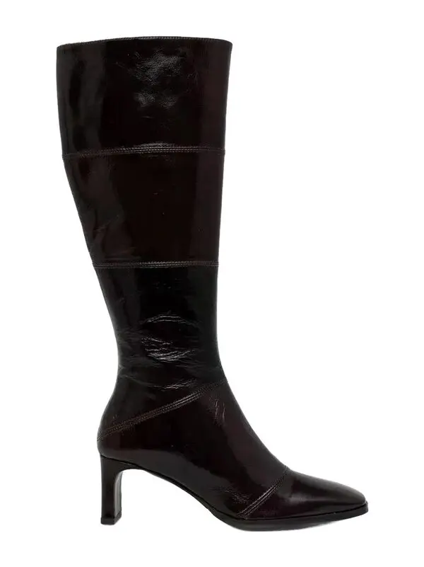 BILLI BI Square-toe Leather Boots - Brown