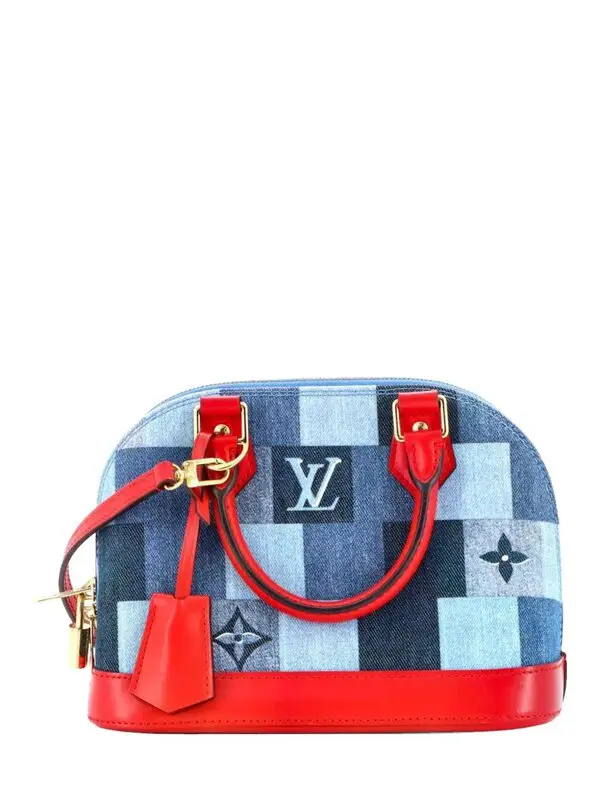 LOUIS VUITTON Alma Handbag Damier And Monogram Patchwork Denim Bb - Blue