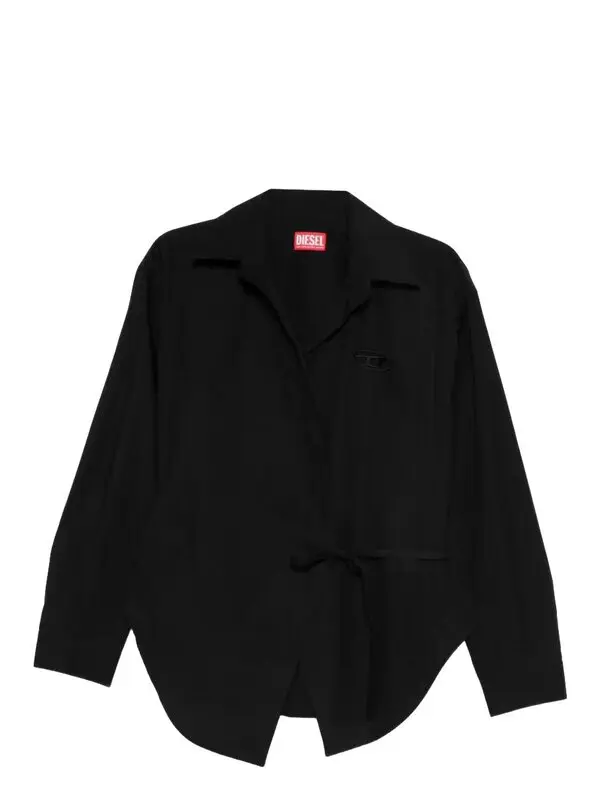 DIESEL Tie-detailed Collared Shirt - Black