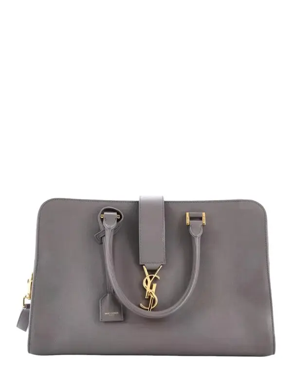 Saint Laurent Convertible Monogram Cabas Medium Tote - Grey