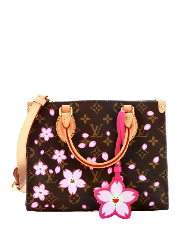 LOUIS VUITTON X Takashi Murakami Onthego Limited Edition Cherry Blossom Monogram Pm Tote Bag - Brown