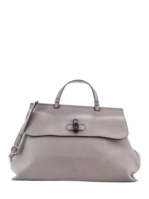 Gucci Bamboo Daily Top Handle Large Satchel - Grey