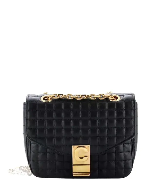 Celine C Bag Quilted Leather Shoulder Bag - Black
