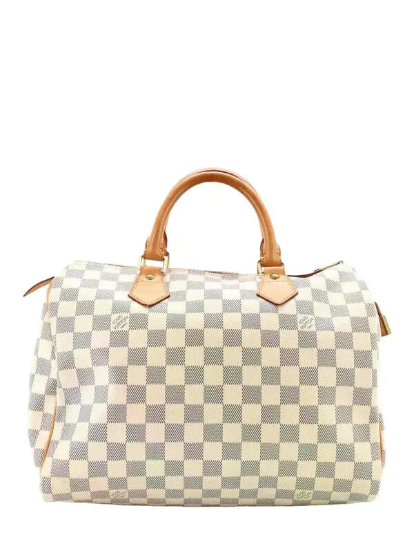 LOUIS VUITTON Speedy Handbag Damier 30 Satchel - White