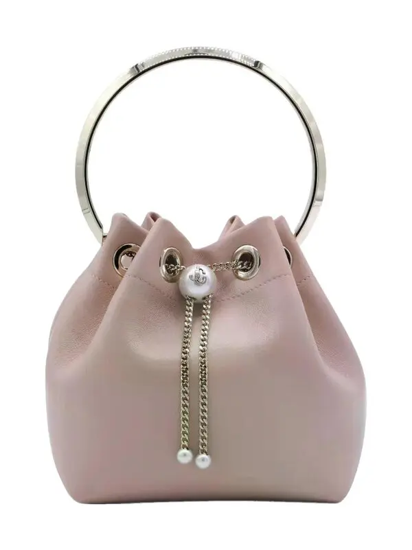 JIMMY CHOO Bon Bon Ring-handle Bucket Bag With Pearl Charm - Pink