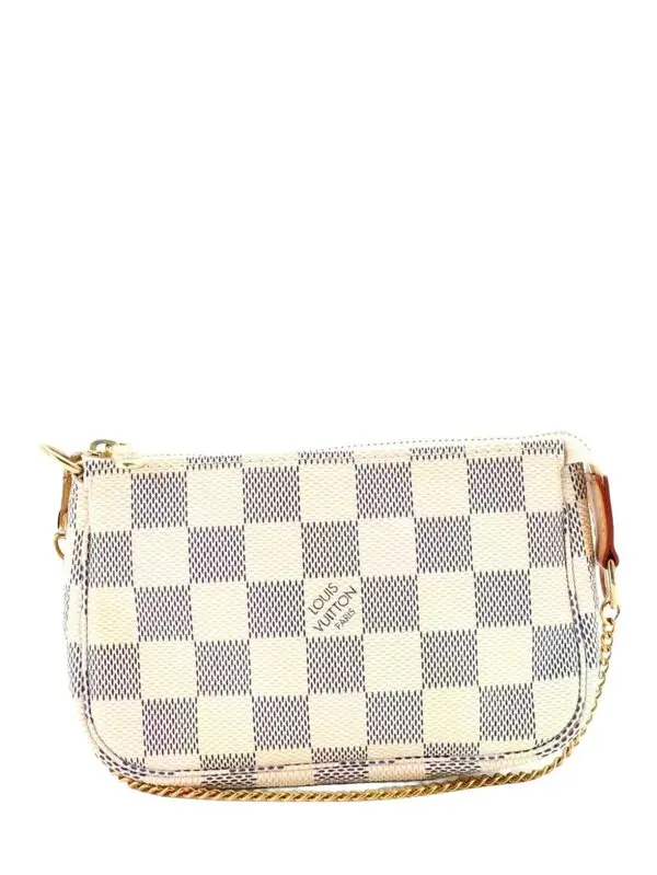 LOUIS VUITTON Pochette Accessoires Damier Mini Clutch - White