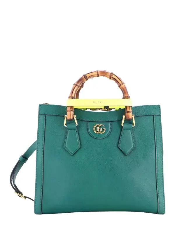 Gucci Diana Small Tote Bag With Bamboo Handle - Green