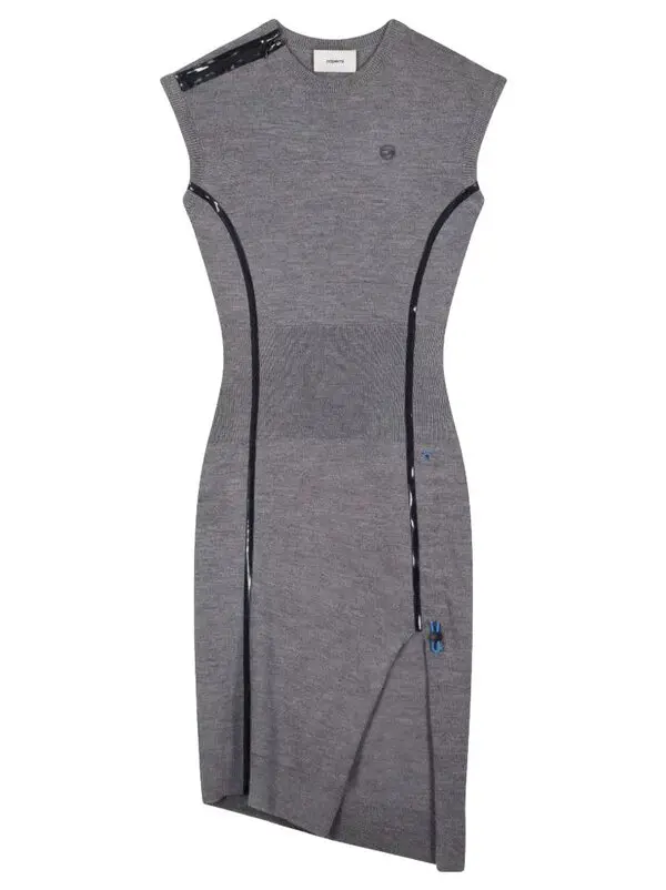 Coperni Side-gathering Cap-sleeve Mini Dress - Grey