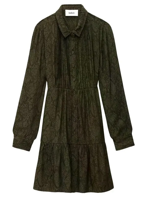 Ba&sh Rosyna Snake-pattern Mini Dress - Green