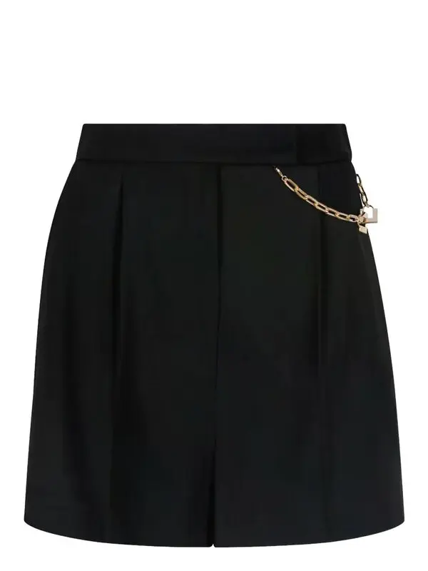 Elisabetta Franchi Chain-embellished Gabardine Shorts - Black