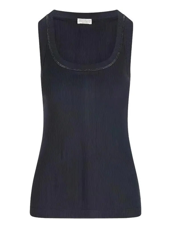 Brunello Cucinelli Ribbed Knit Tank Top - Blue