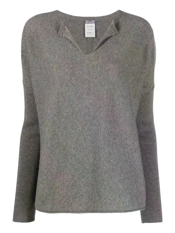 Kristensen Du Nord Cashmere V-neck Knitted Top - Grey