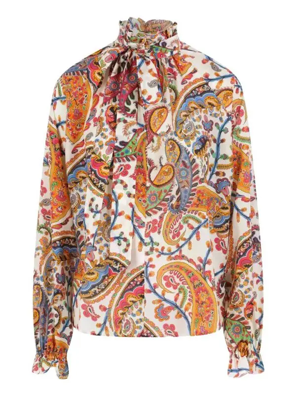Etro Paisley Ruffle Blouse - Neutrals
