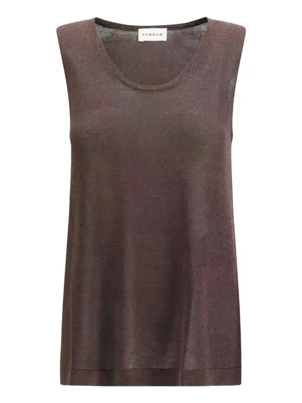 P.a.r.o.s.h Sleeveless Knit Top - Brown