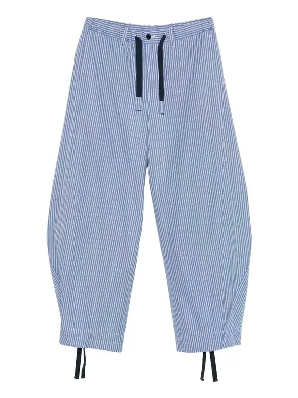 Sacai Striped Drawstring Trousers - Blue