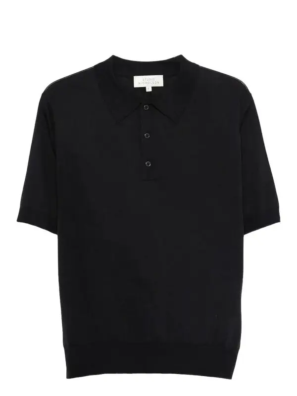 Studio Nicholson Arieta Button Short-sleeve Polo Shirt - Blue