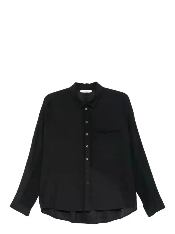 Kristensen Du Nord Satin Button-down Shirt - Black